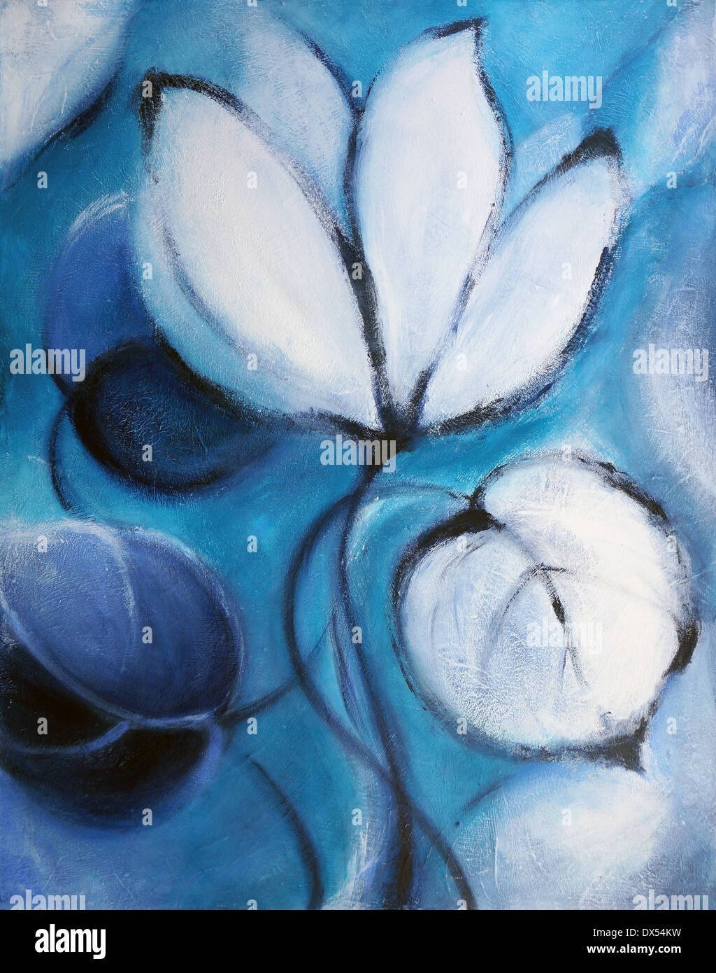 Just blue, acrylic painting Stock Photo - Alamy