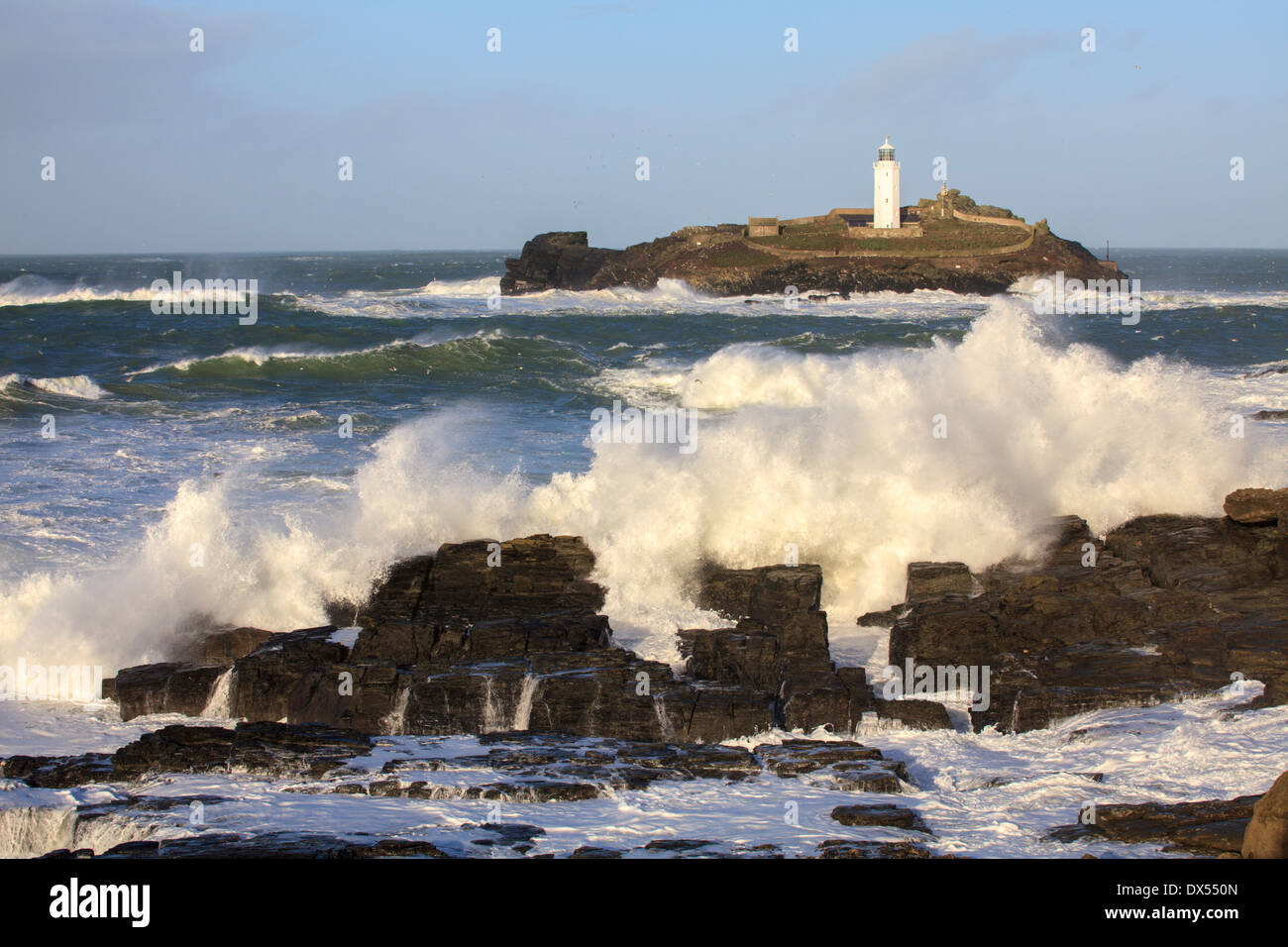 Godrevy lighthouse cornwall hi-res stock photography and images - Alamy