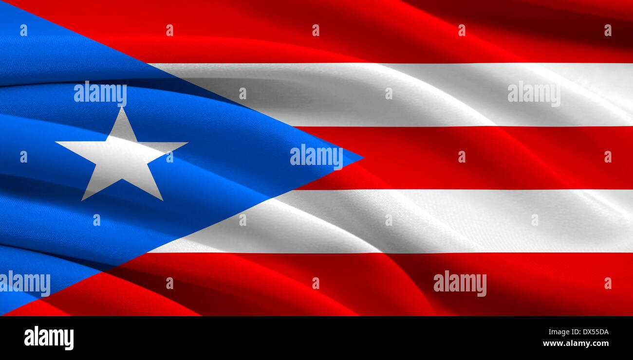 Flag of Puerto Rico waving in the wind Stock Photo - Alamy