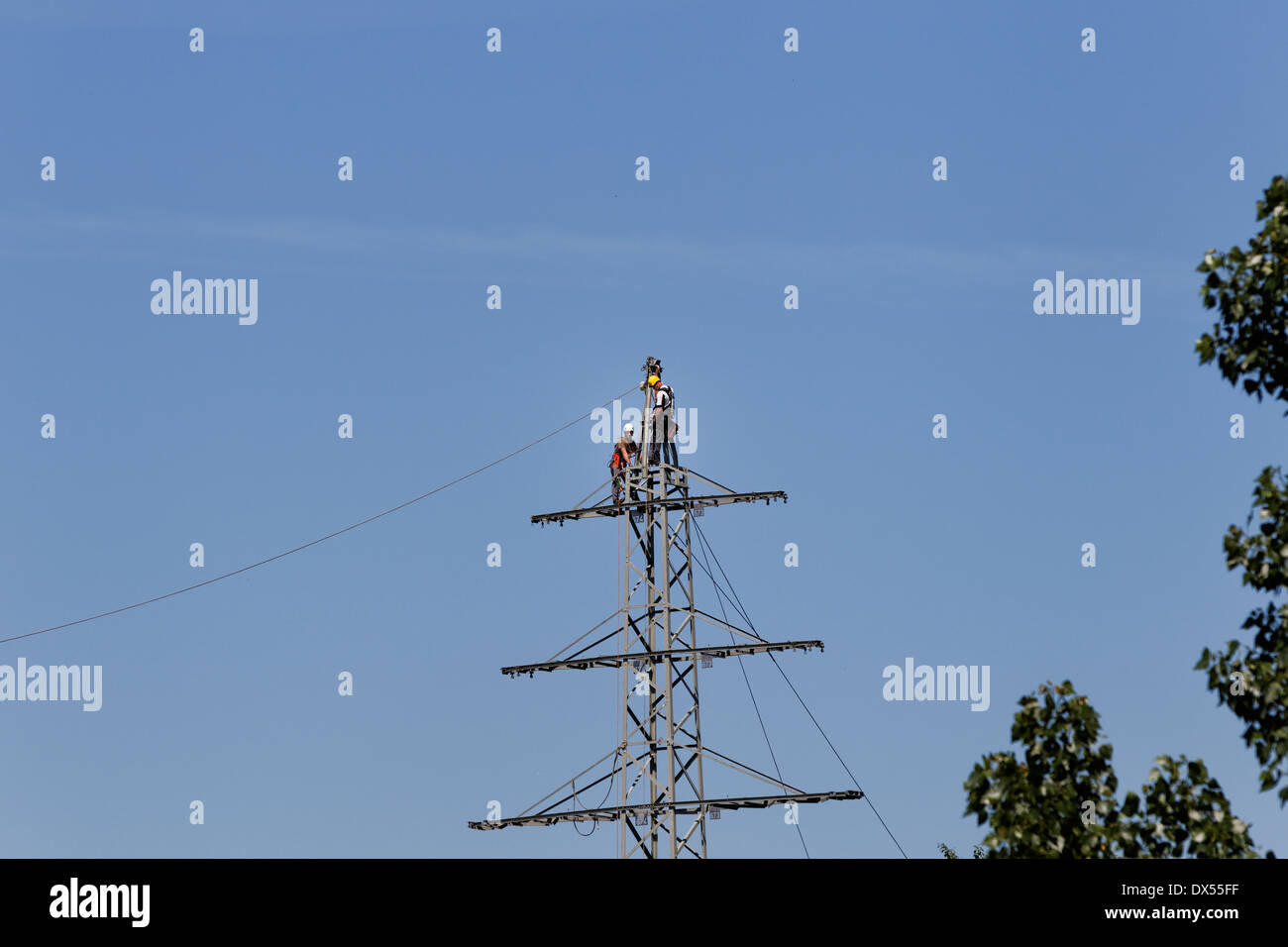 Berlin, Germany, disassembly overhead line Stock Photo - Alamy