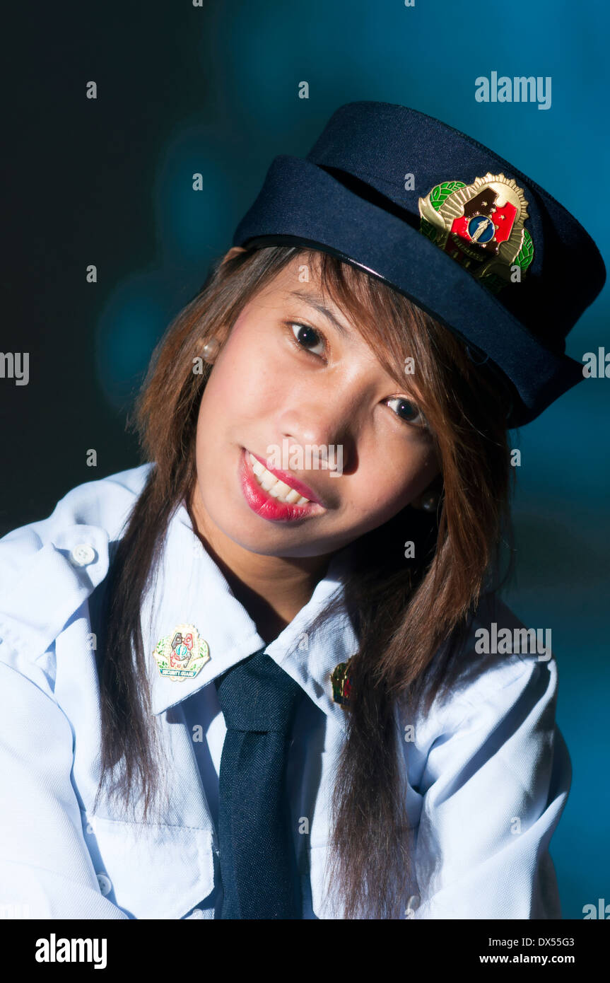 female security guard in studio setting Stock Photo - Alamy