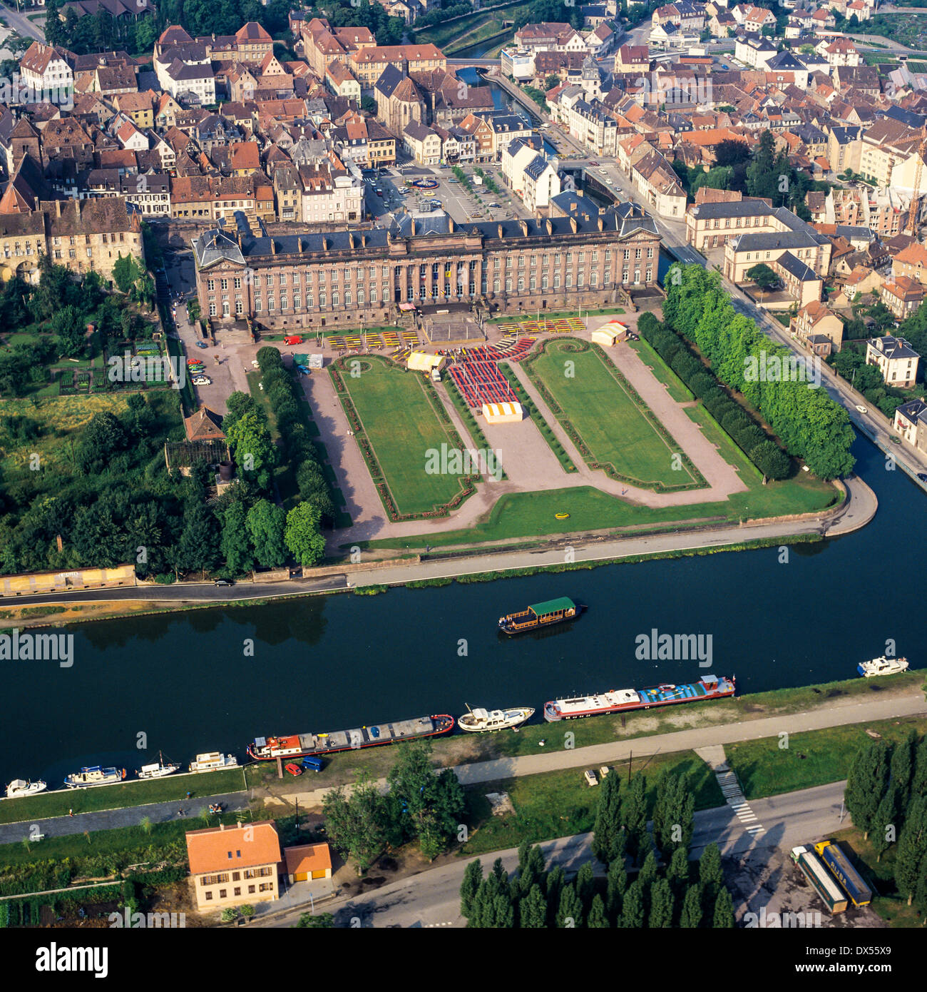 Aerial of Saverne town with Rohan castle Alsace France Stock Photo - Alamy