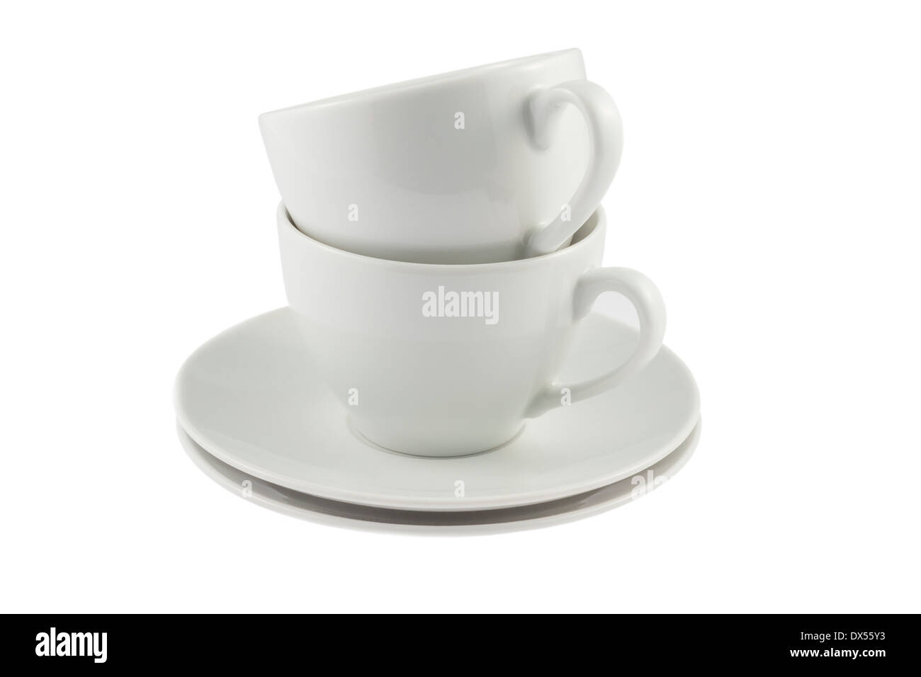 Stack of plates and cups Cut Out Stock Images & Pictures - Alamy