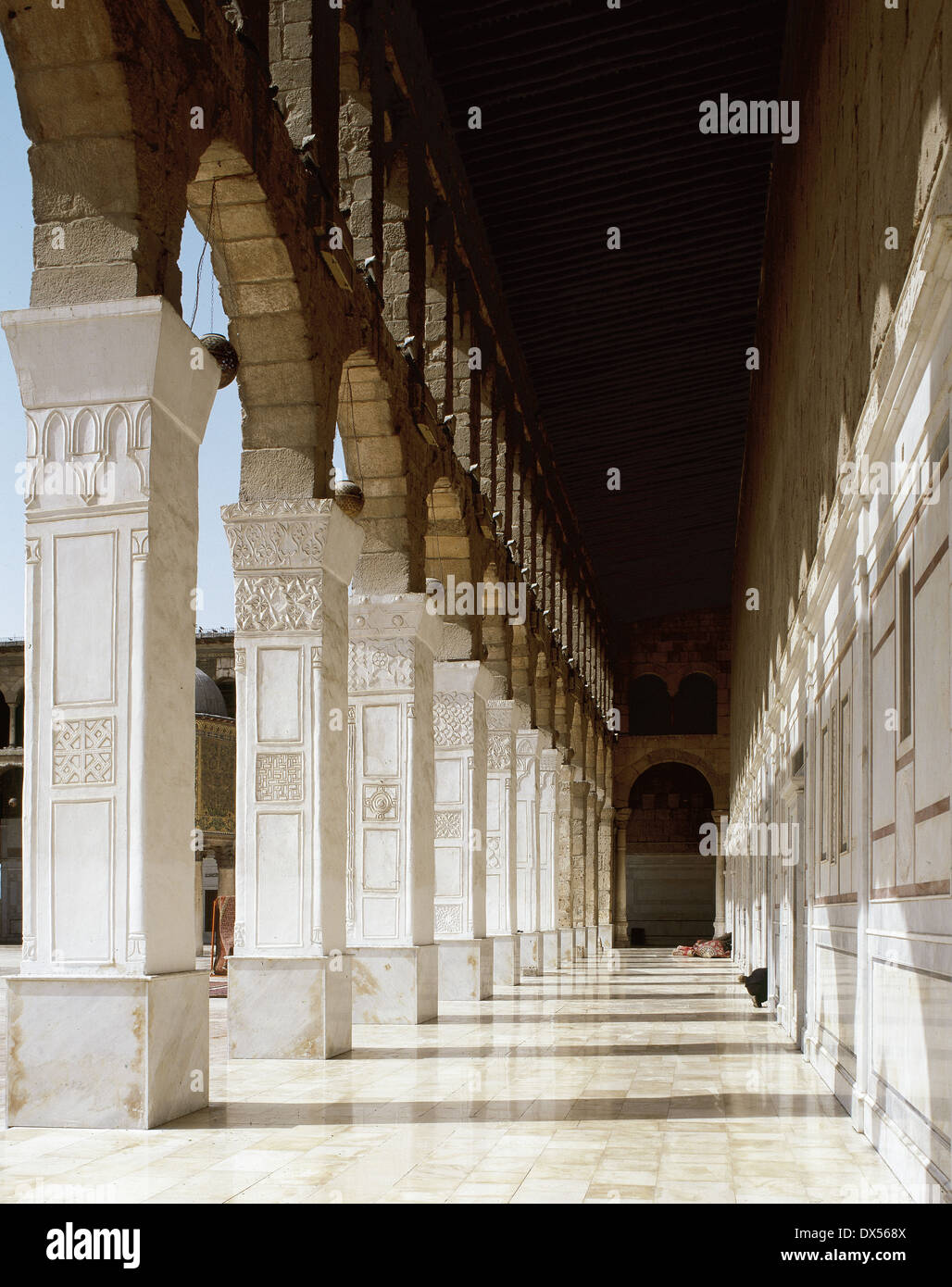 Syria. Great Mosque of Damascus. Courtyard's gallery. 8th century Stock ...