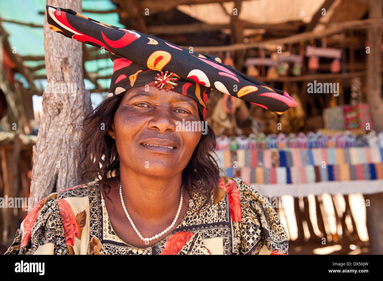 Herero woman with typical headdress, Namibia Stock Photo - Alamy