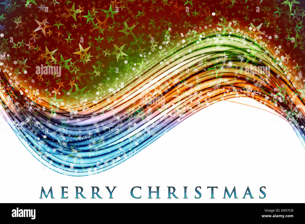 Fantastic Christmas wave design with snowflakes and glowing stars Stock ...