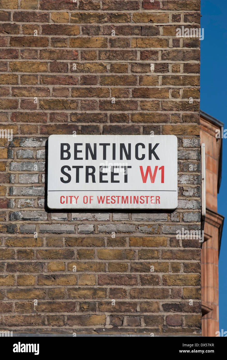 street name sign for bentinck street, london, england Stock Photo - Alamy