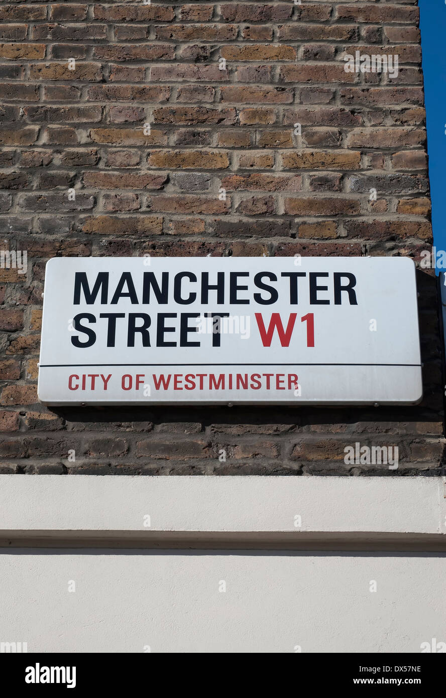 street name sign for manchester street, london, england Stock Photo - Alamy