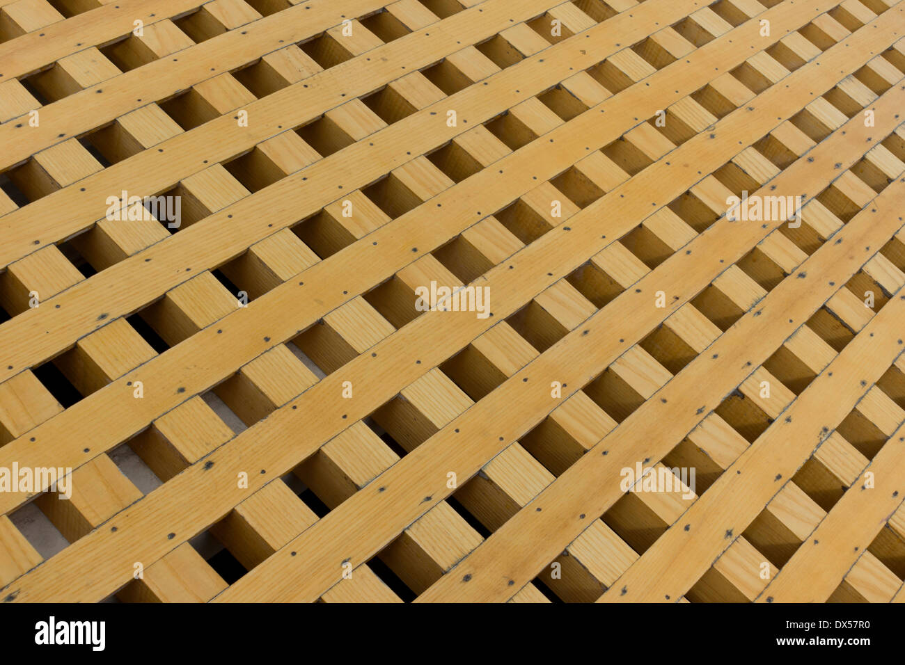 Grid pattern of a wooden hatch cover, on the USS Constitution, in ...