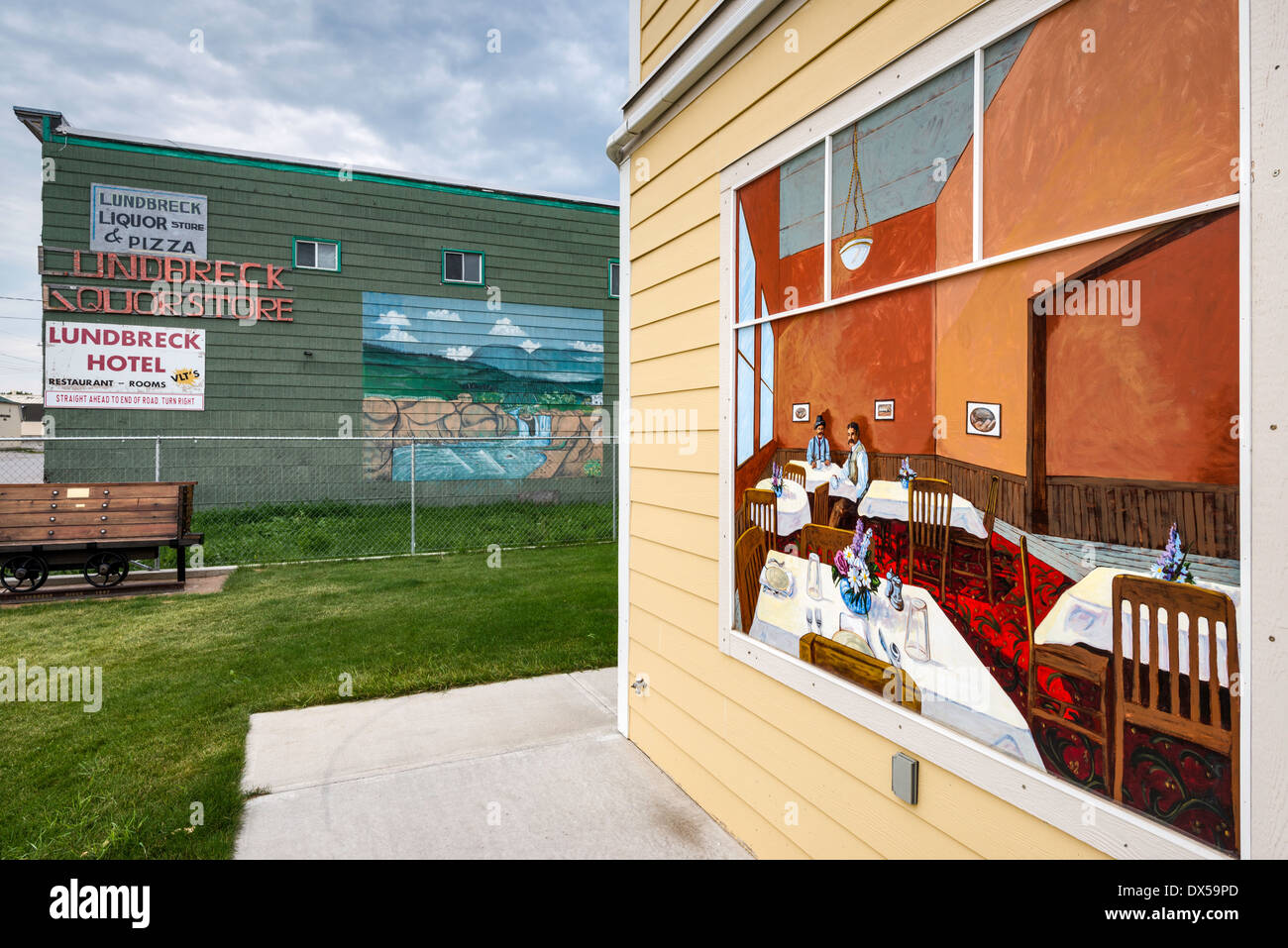 Murals at historic Windsor Hotel in hamlet i.e. unincorporated ...