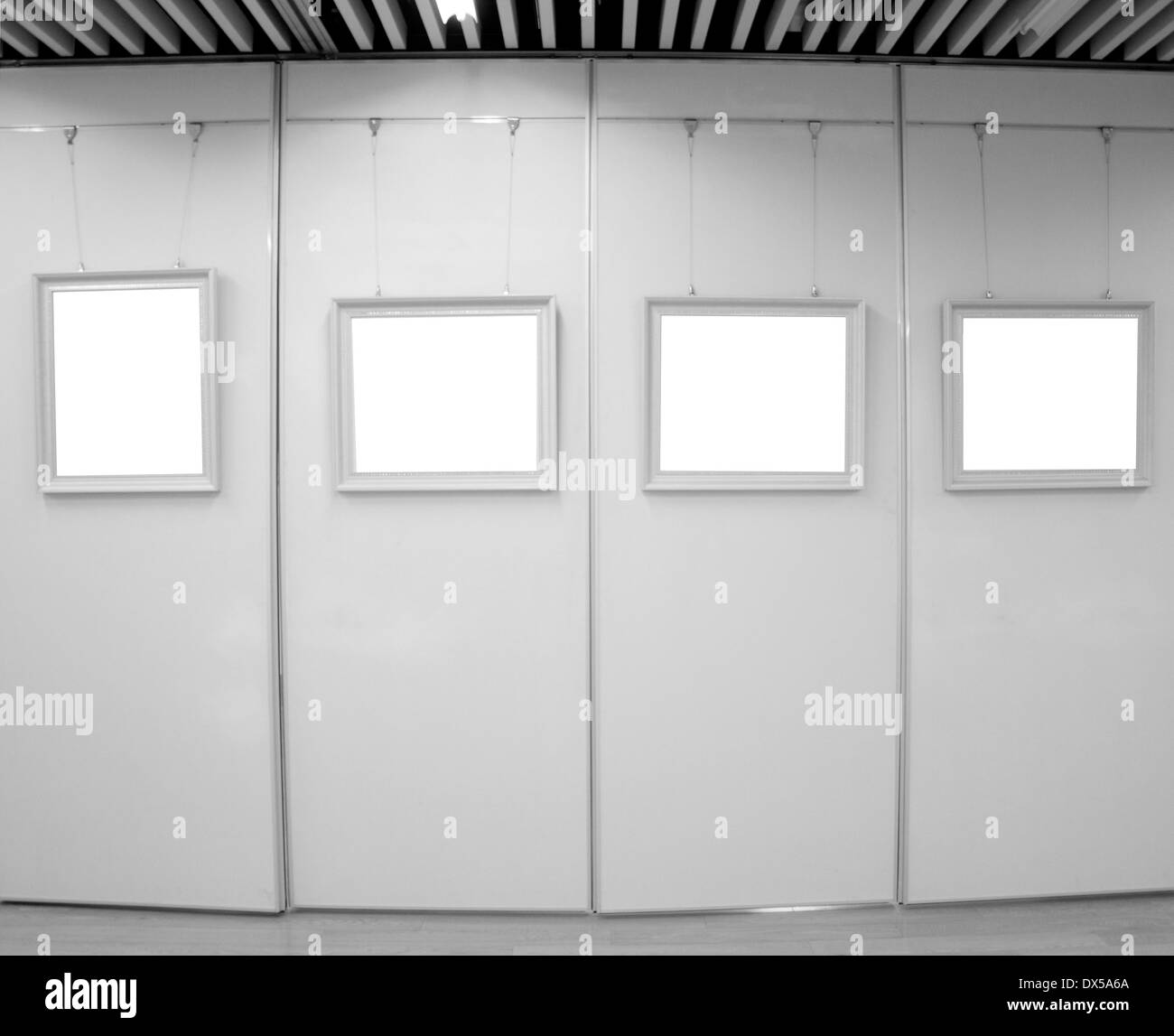 Wooden exhibition sign Black and White Stock Photos & Images - Alamy