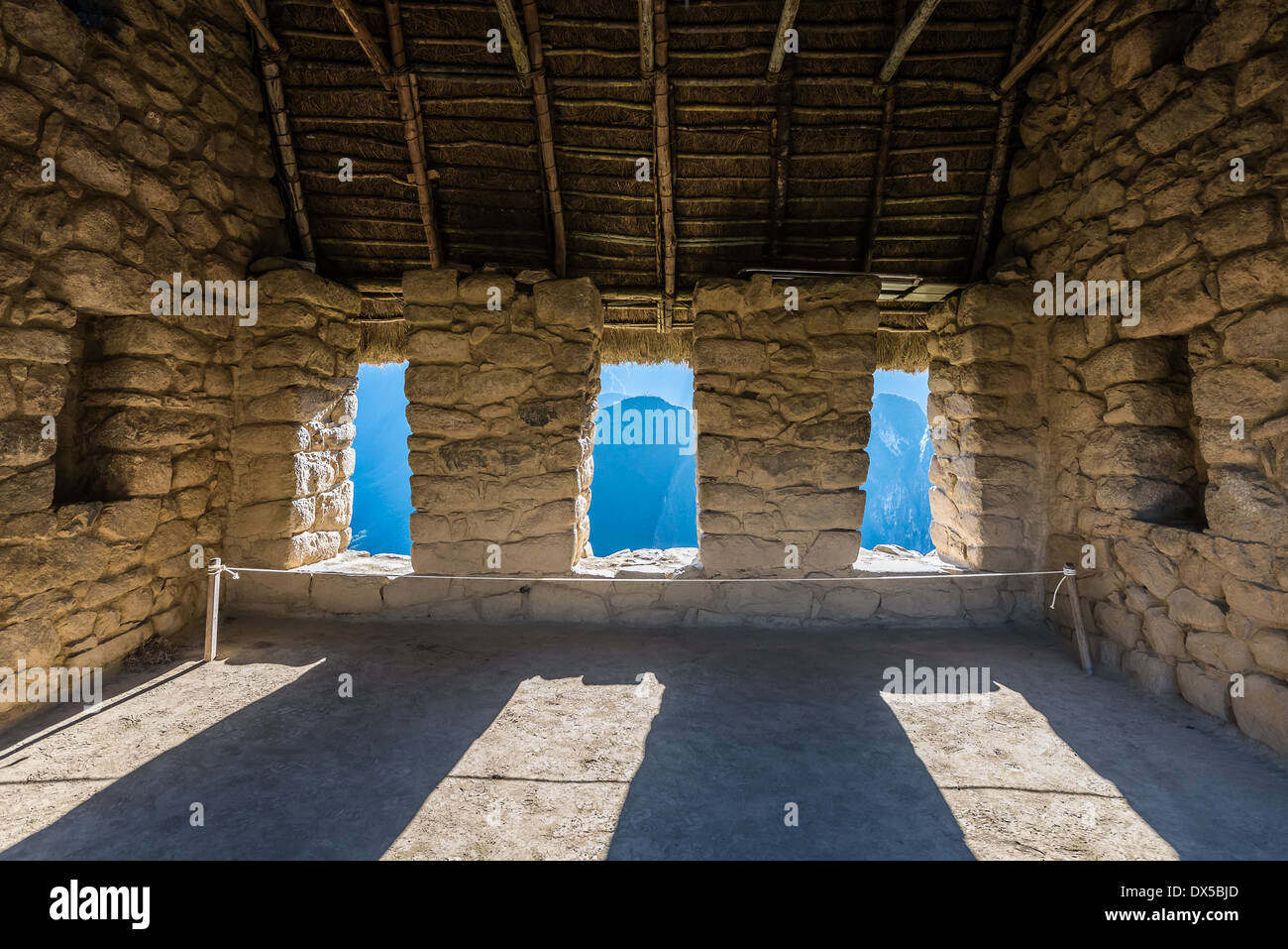 interior of the House of the Guardians Machu Picchu, Incas ruins in the ...