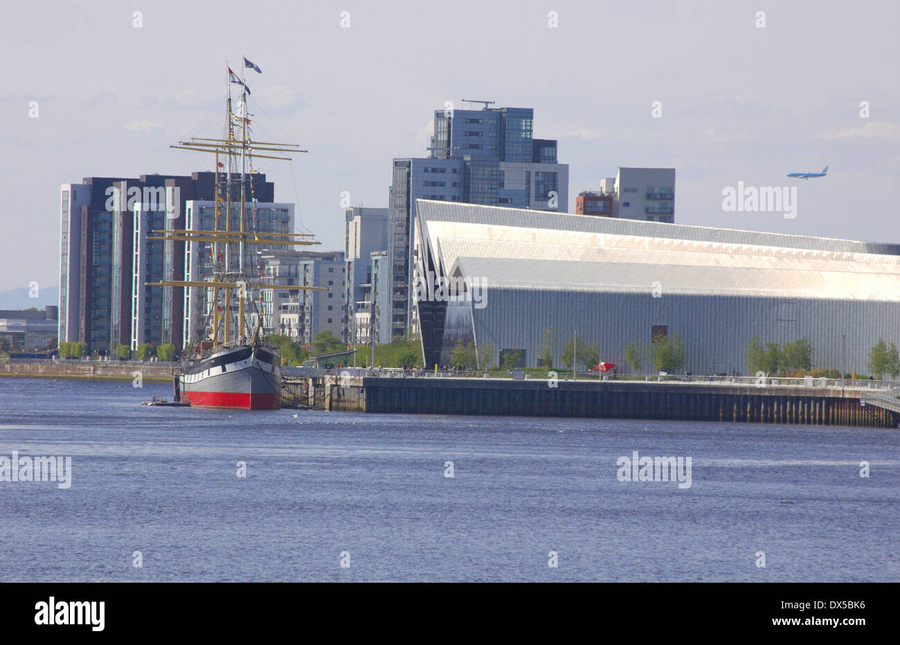 Partick waterfront and Riverside Museum in Glasgow, Scotland Stock ...
