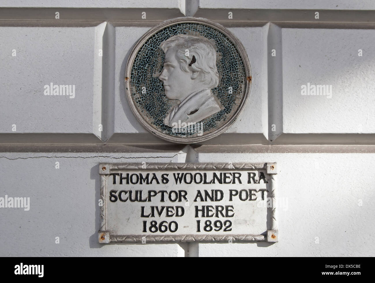 plaque marking a former home of pre-raphaelite sculptor and poet thomas ...