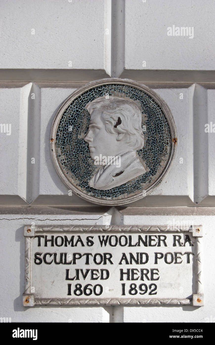 plaque marking a former home of pre-raphaelite sculptor and poet thomas ...