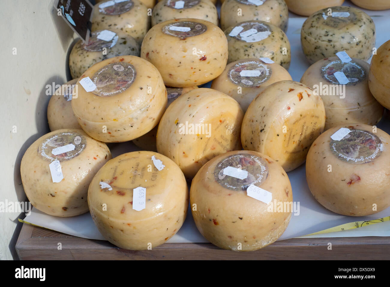 Dutch cheeses for sale in Amsterdam Stock Photo - Alamy