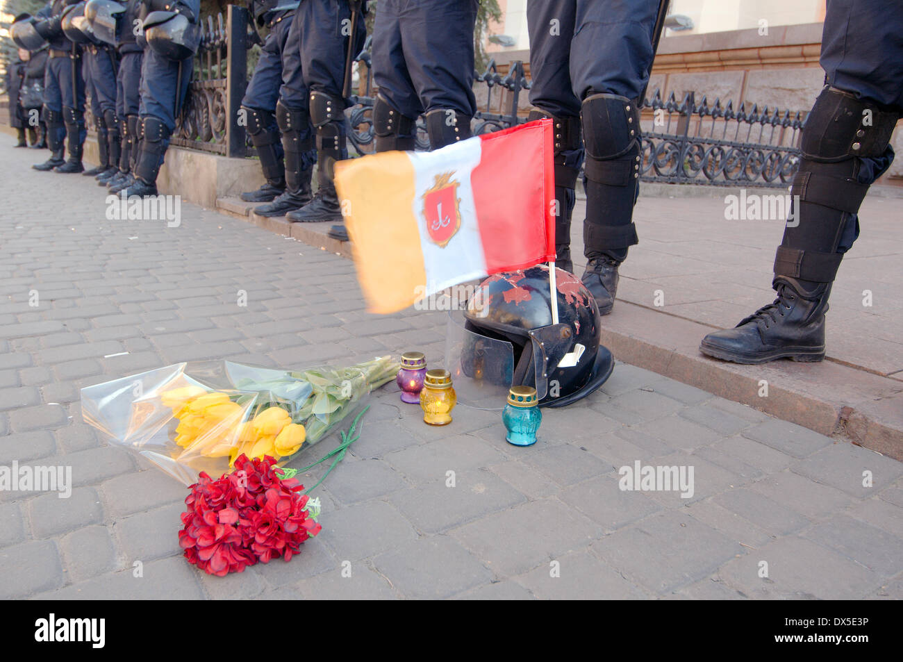 Odessa, Ukraine. 18th Mar, 2014. Police guarding the building of the ...