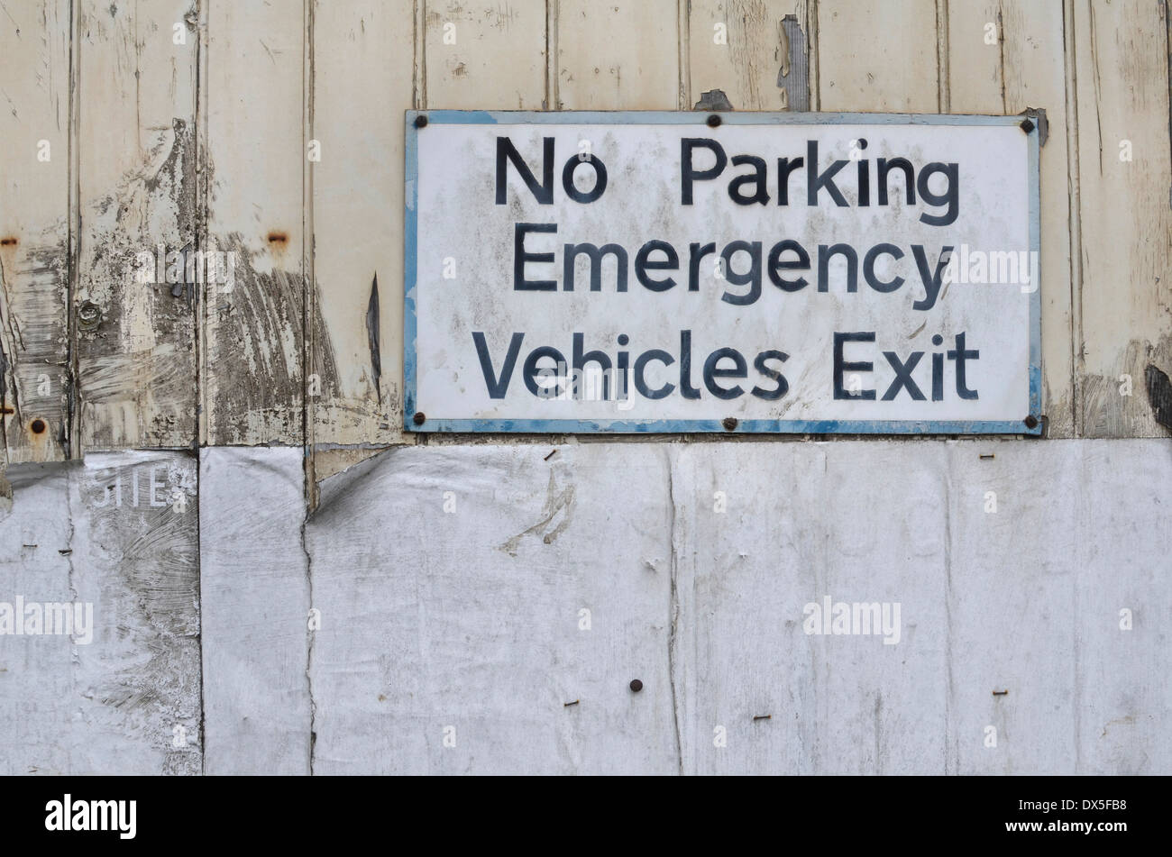 Emergency access signage on industrial premises Stock Photo - Alamy