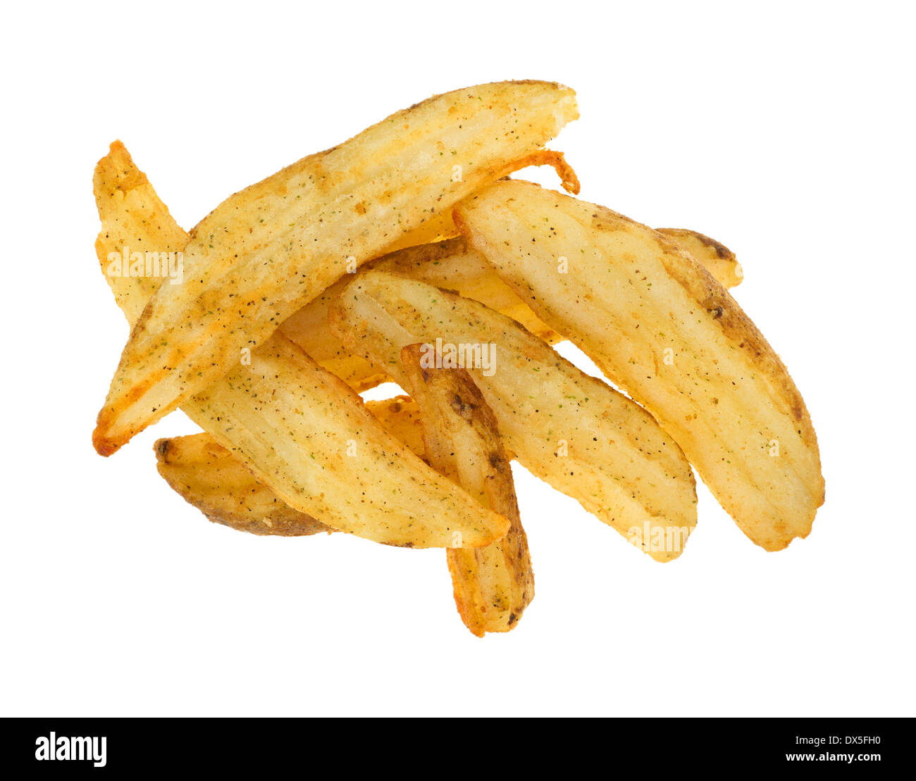 Baked potato wedges on a white background Stock Photo - Alamy