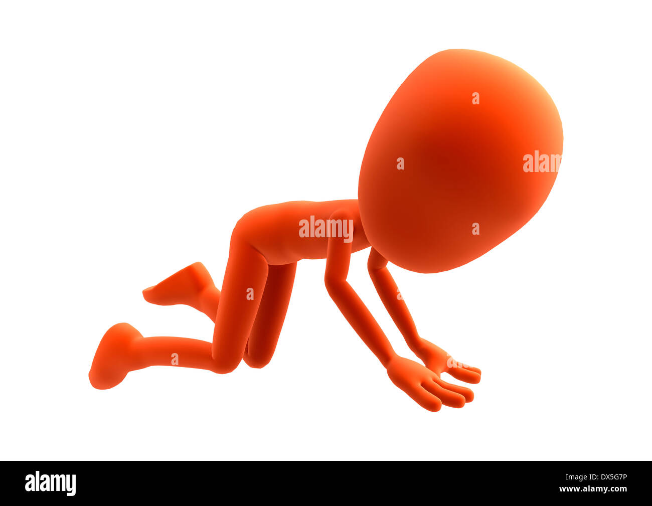 3D digital render of an abstract human figure looking for something ...