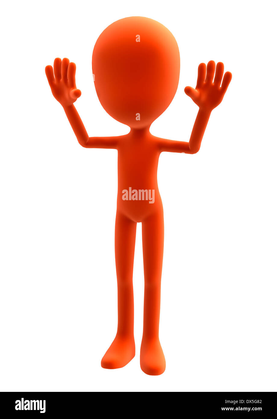 3D digital render of an abstract standing human figure isolated on ...