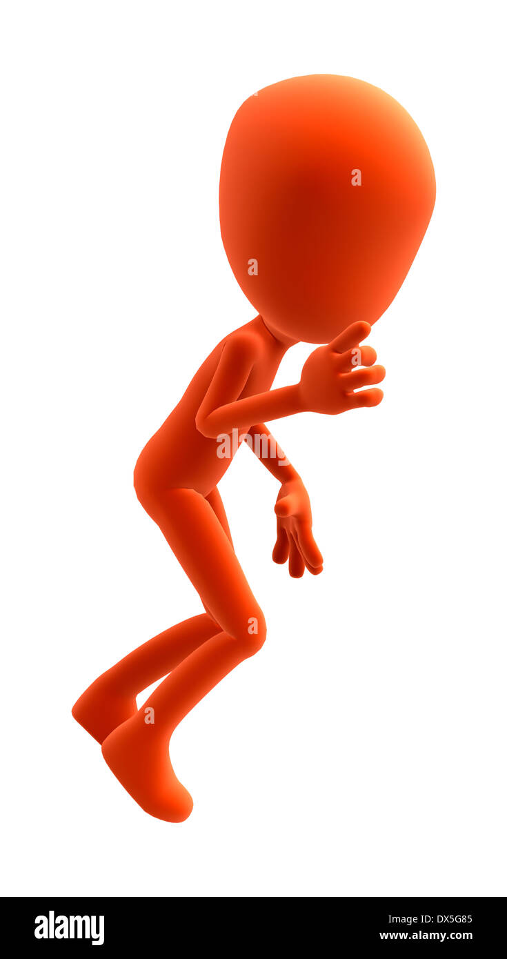 3D digital render of an abstract human figure isolated on white ...