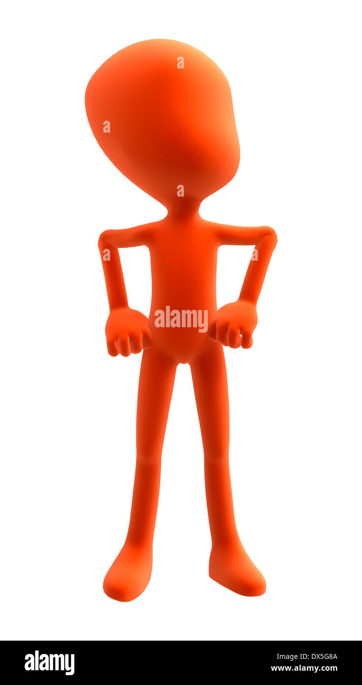 3D digital render of an abstract standing human figure isolated on ...
