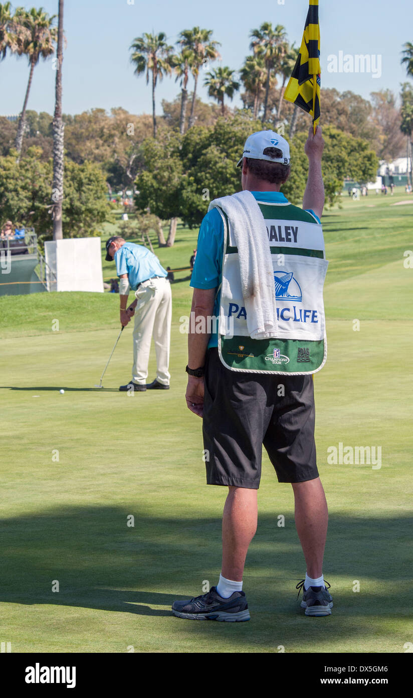 Newport Beach, California, USA. 16th Mar, 2014. Joe Daley putts while ...
