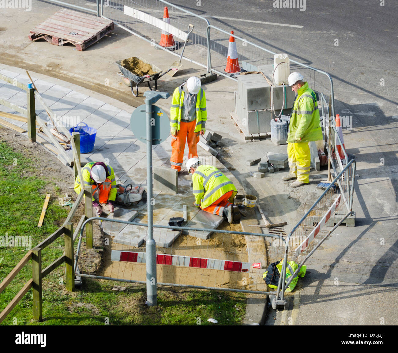 Paving slabs laying hi-res stock photography and images - Alamy