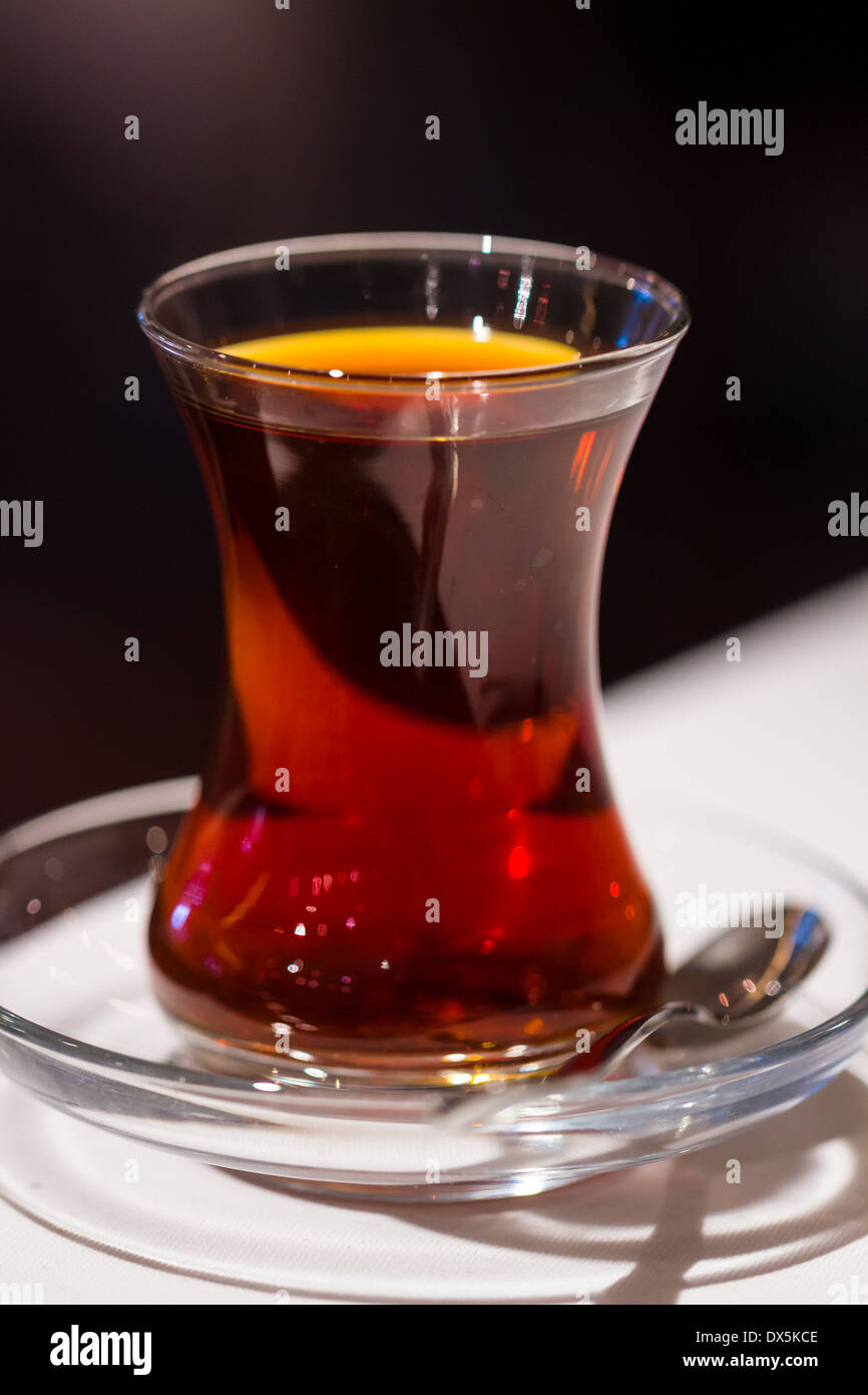 Turkish tea isolated on white background. Hotel restaurant breakfast ...