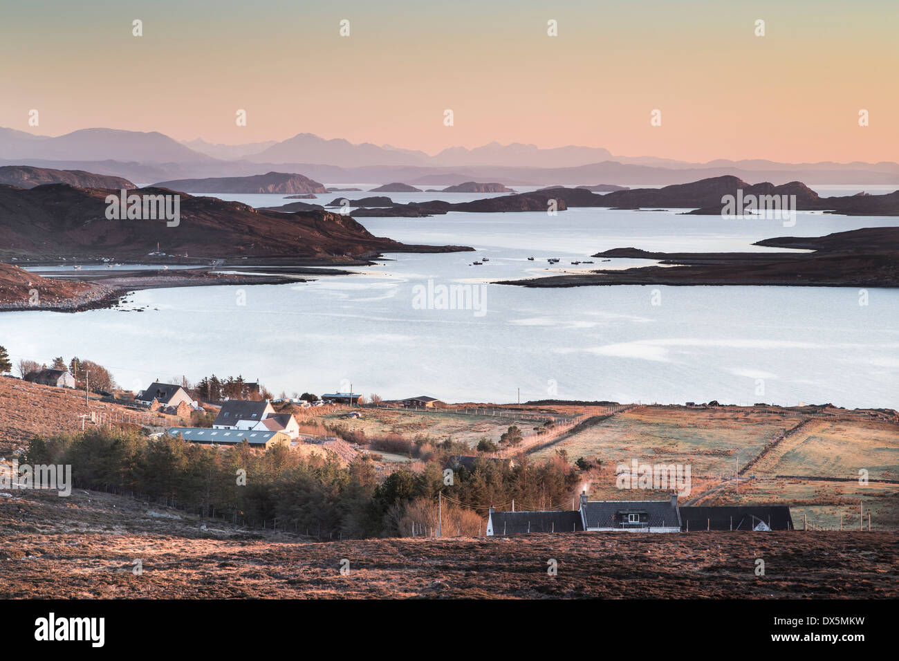 View over Summer Isles at Althandhu near Achiltibuie in Scotland Stock ...