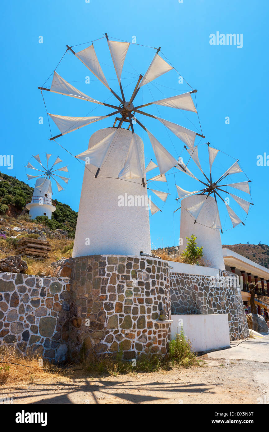 Windmills. Crete, Greece Stock Photo - Alamy