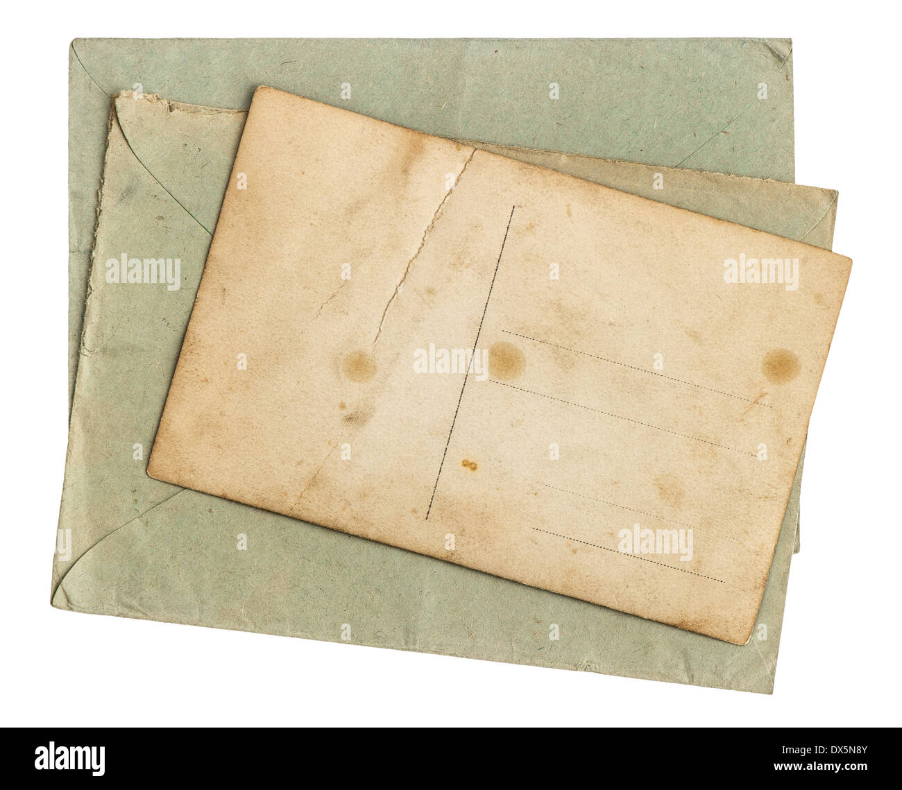 vintage envelope letter and postcard. grungy paper background Stock ...