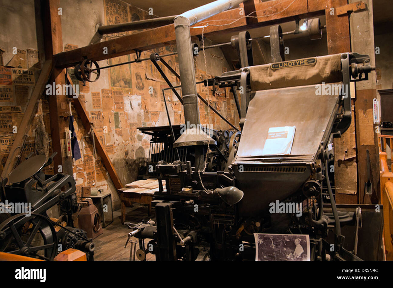 Eureka Museum and Eureka Sentinel Newspaper interior, linotype Stock ...