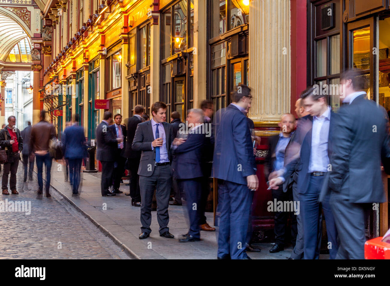 City of London Workers Drinking After Work, Leadenhall Market, London ...