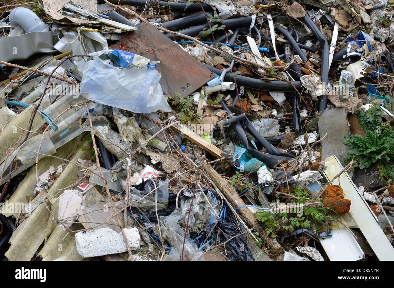 Building rubble from disused factory knocked down Stock Photo - Alamy