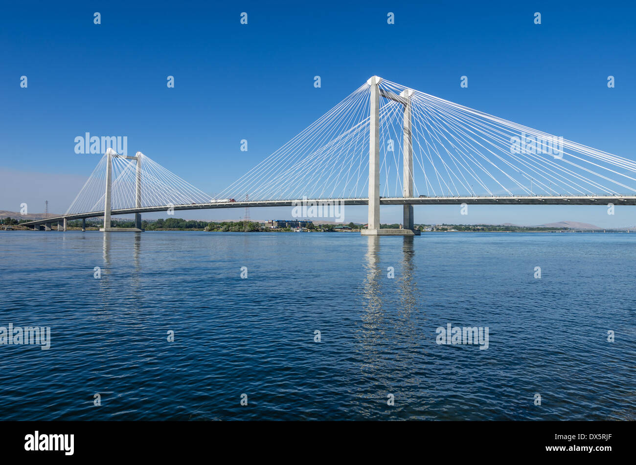 Ed Hendler cable bridge across the Columbia River. Pasco Washington ...
