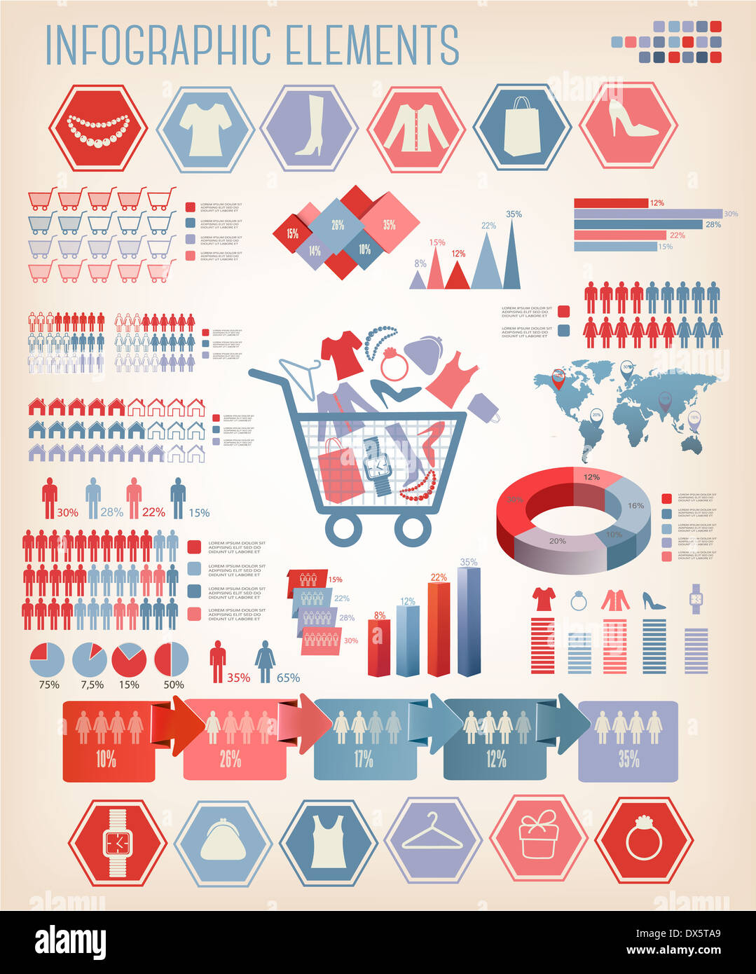 Shopping infographics. Vector Stock Photo - Alamy