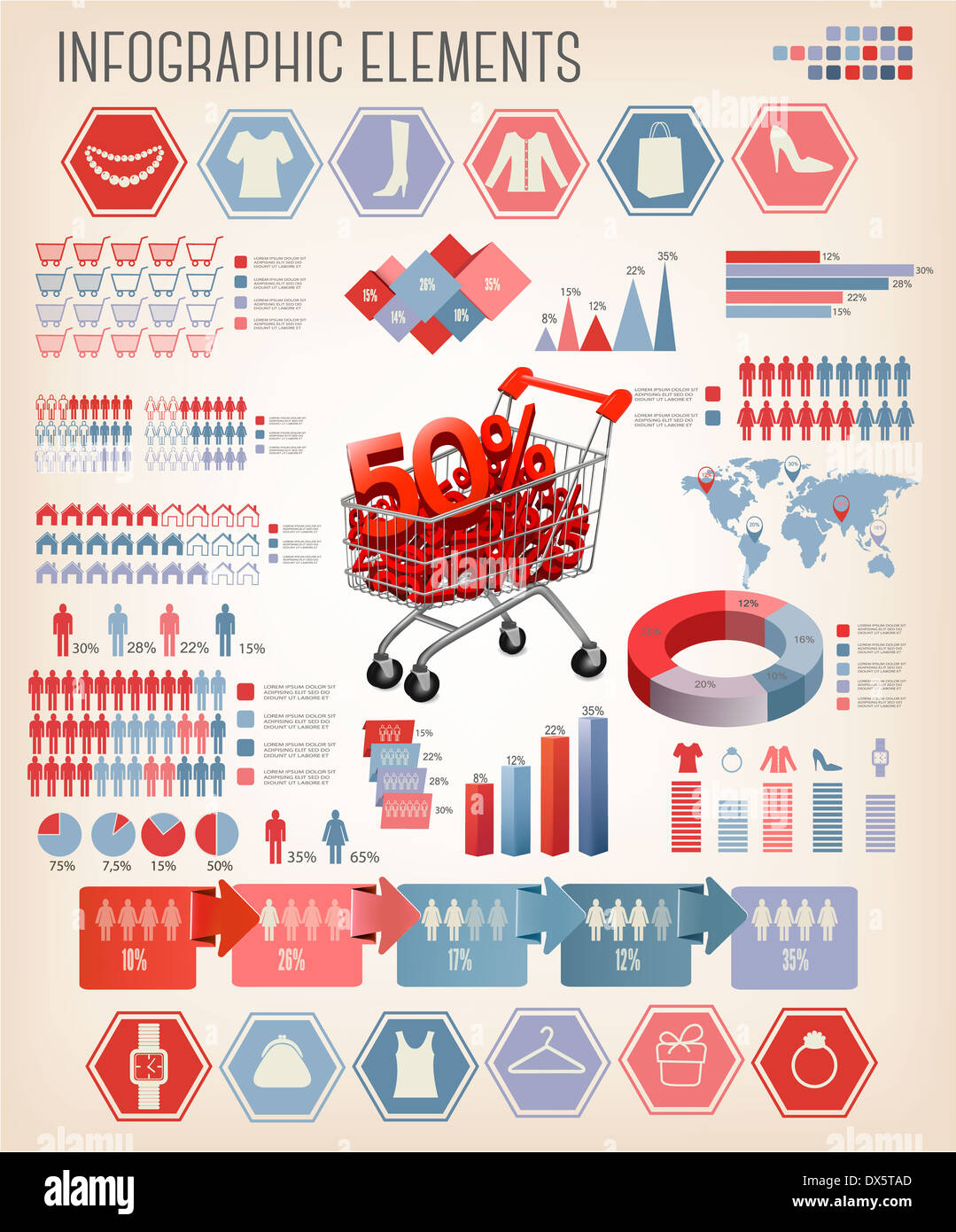 Shopping infographics. Vector Stock Photo - Alamy
