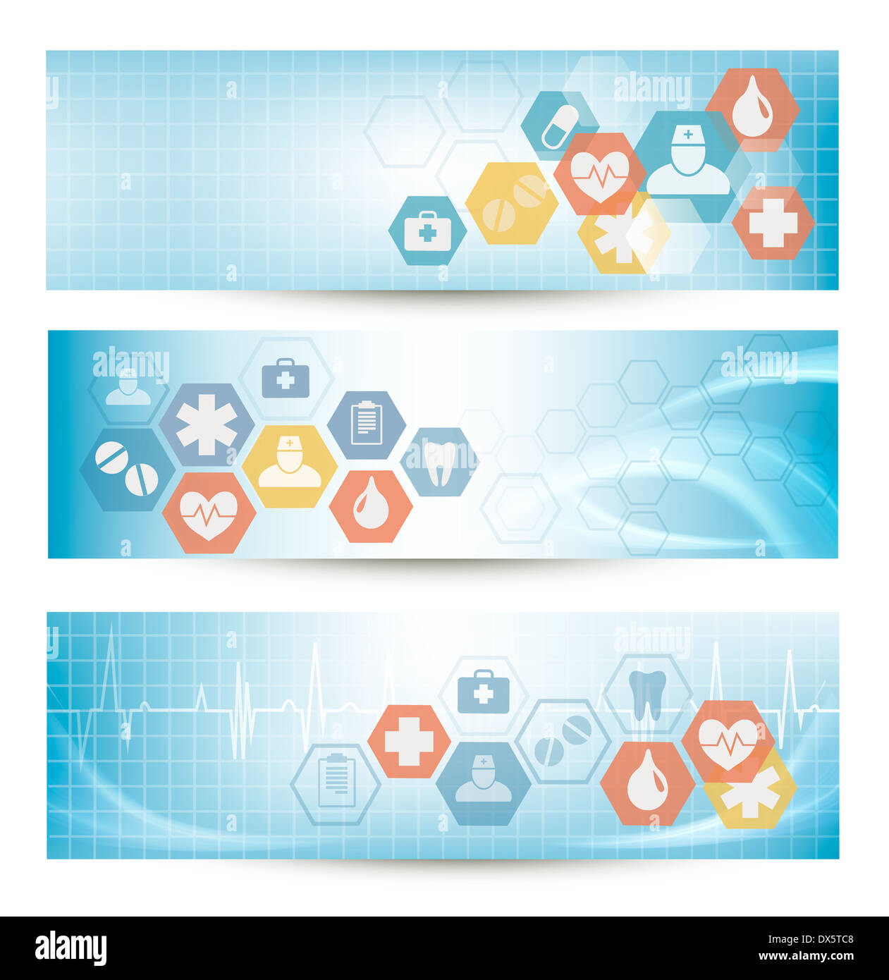 Three medical banners with icons. Vector Stock Photo - Alamy