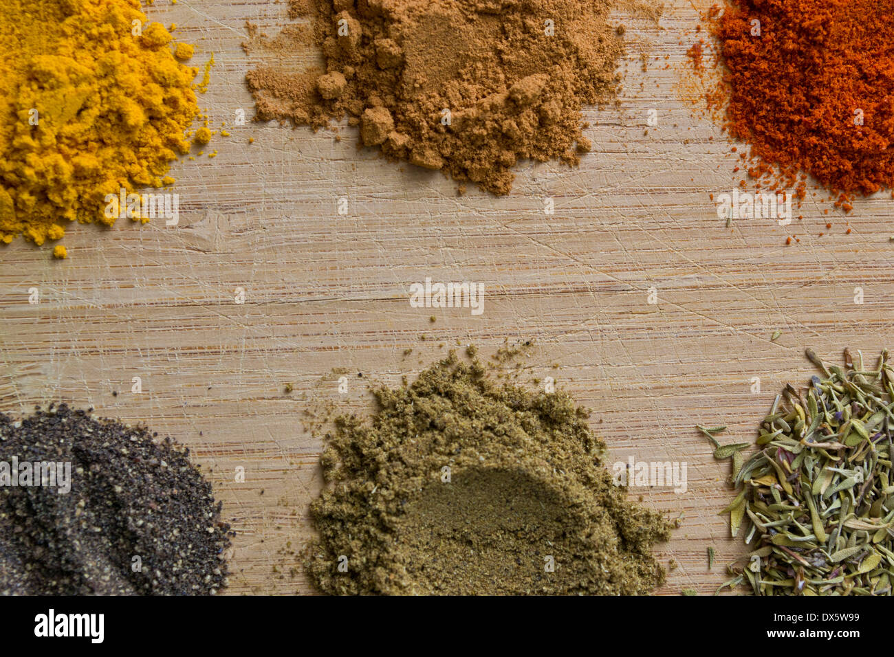 This is an up-close photo of assorted herbs and spices Stock Photo - Alamy
