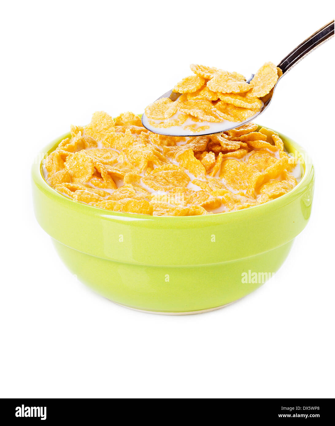 corn flakes isolated on white background Stock Photo - Alamy