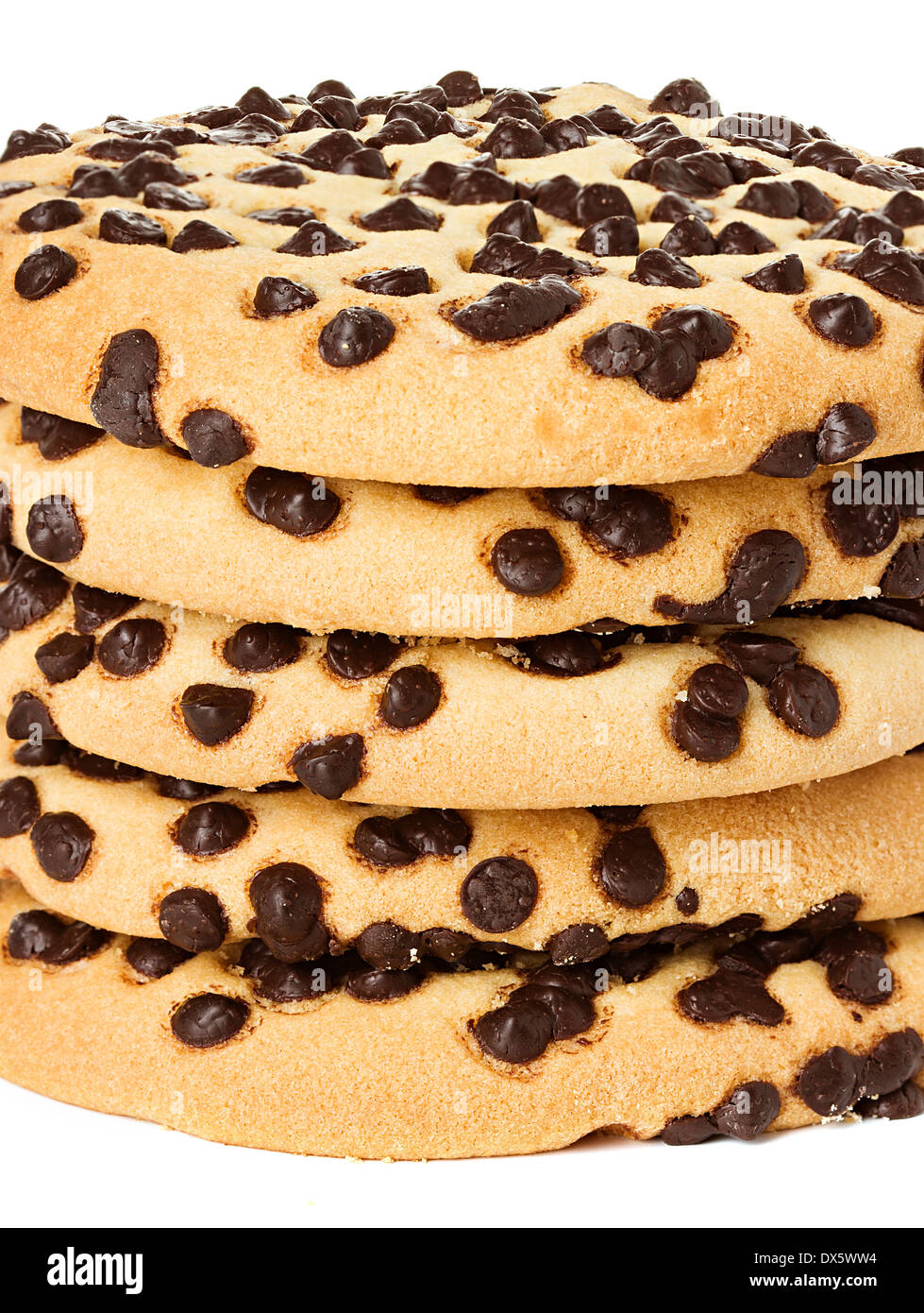 Chocolate chip cookies isolated Stock Photo - Alamy