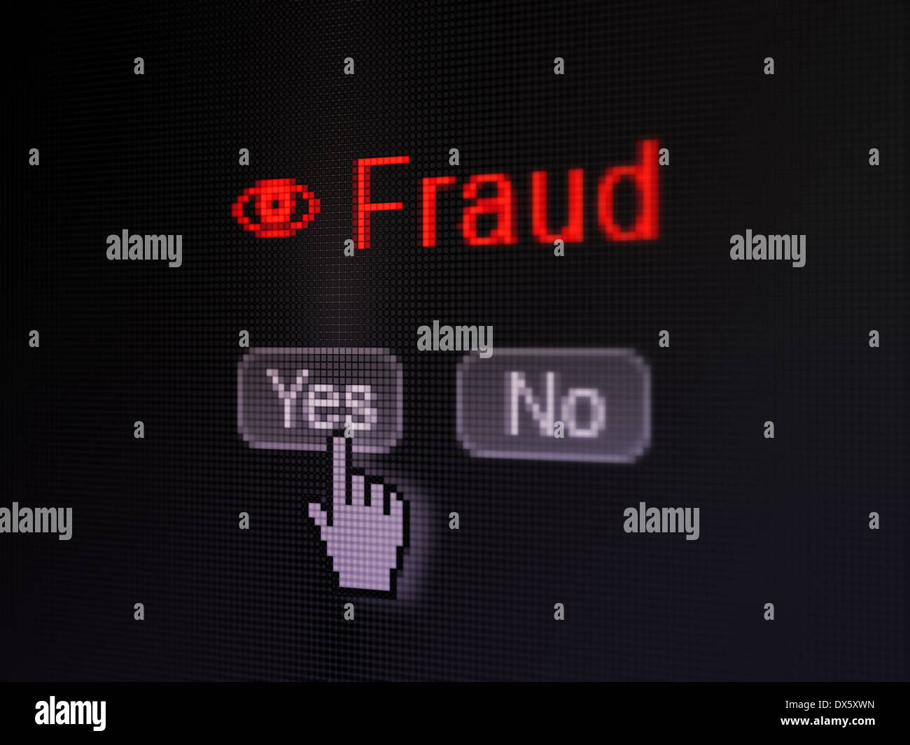 Safety concept: Eye icon and Fraud on digital computer screen Stock ...