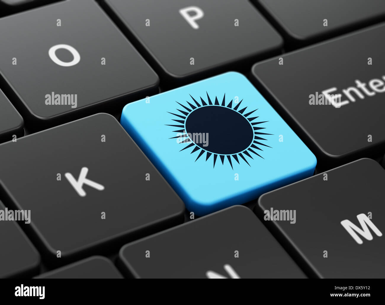 Tourism concept: Sun on computer keyboard background Stock Photo - Alamy