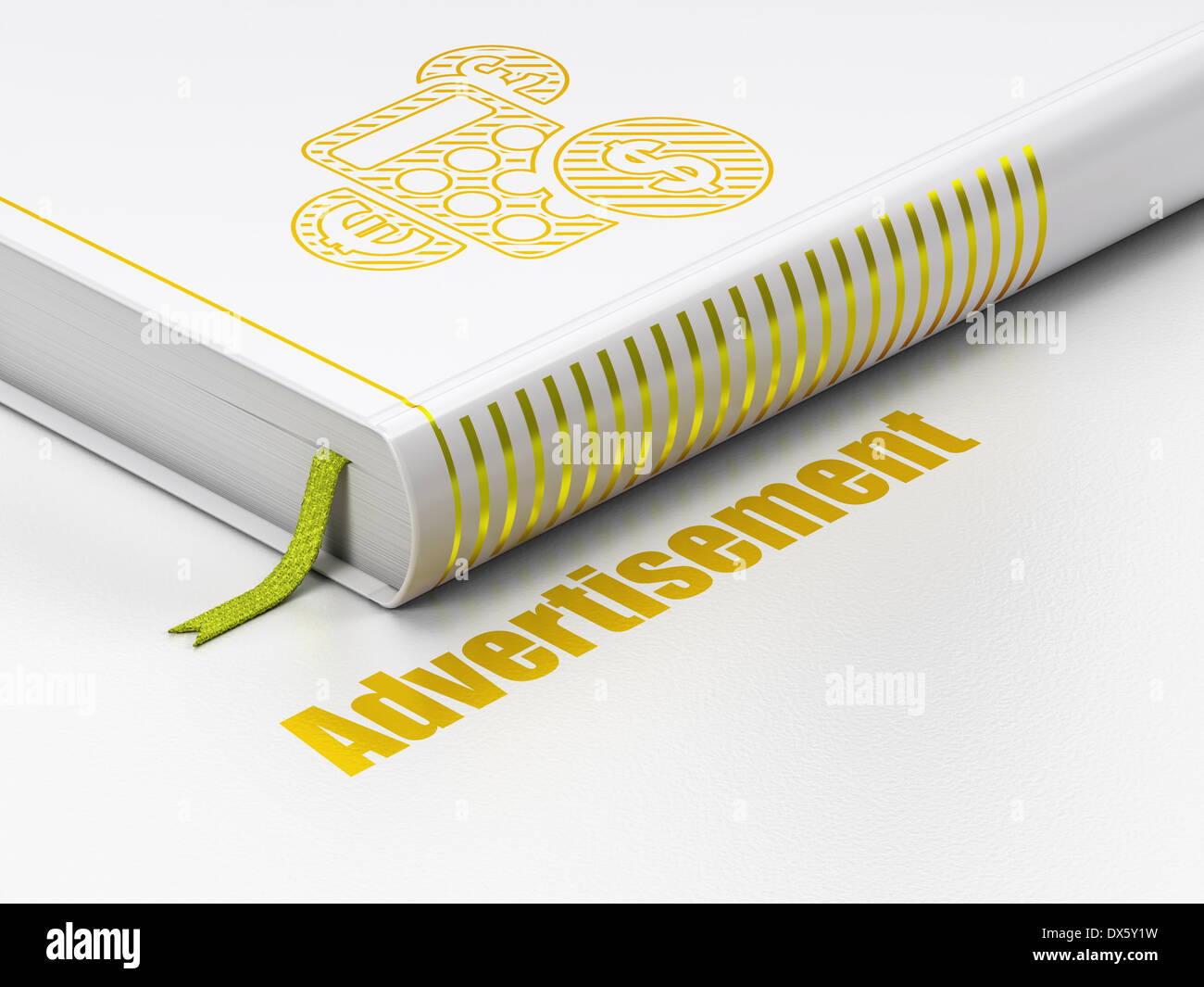 Advertising concept: book Calculator, Advertisement on white background ...