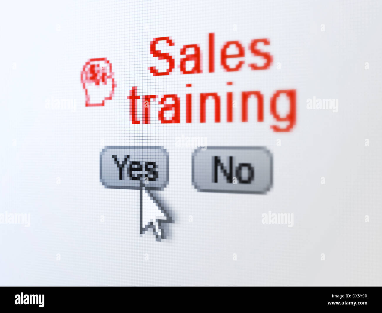 Advertising concept: Head With Finance Symbol icon and Sales Training ...