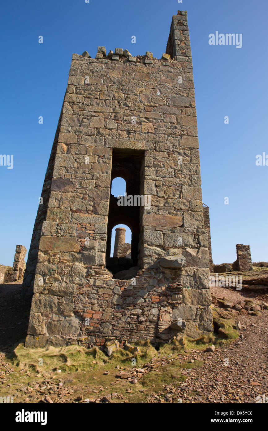 Cornwall Tin mine England UK near St Agnes Beacon on the South West ...