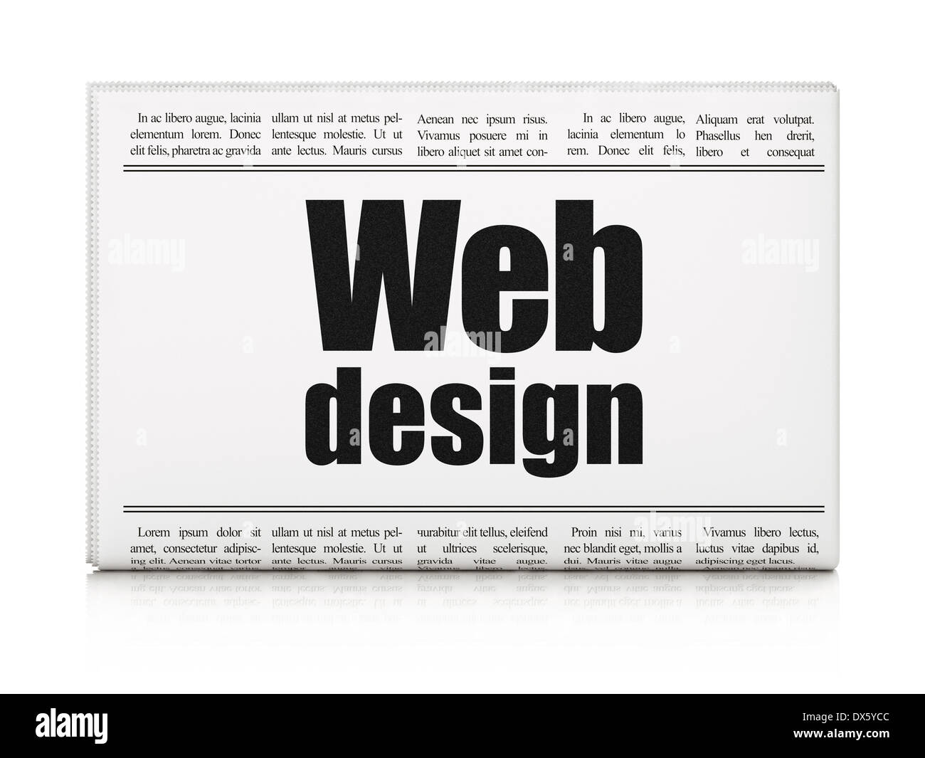 Web design concept: newspaper headline Web Design Stock Photo - Alamy