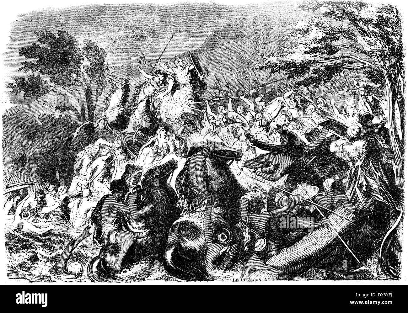 Battle of the Crimissus (340 BC), illustration from book dated 1878 ...